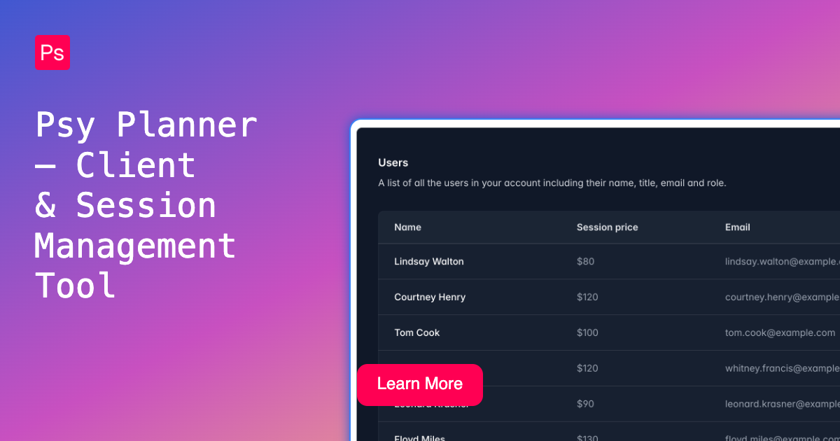 Psy Planner — Client & Session Management Tool